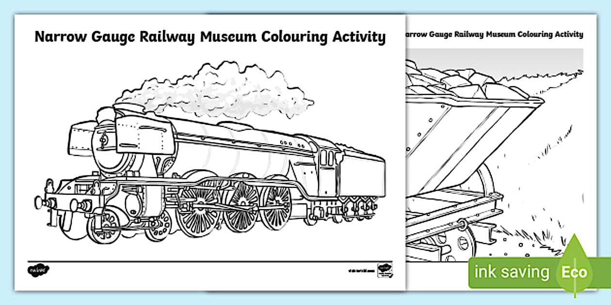 Narrow Gauge Railway Museum Colouring Activity | Twinkl