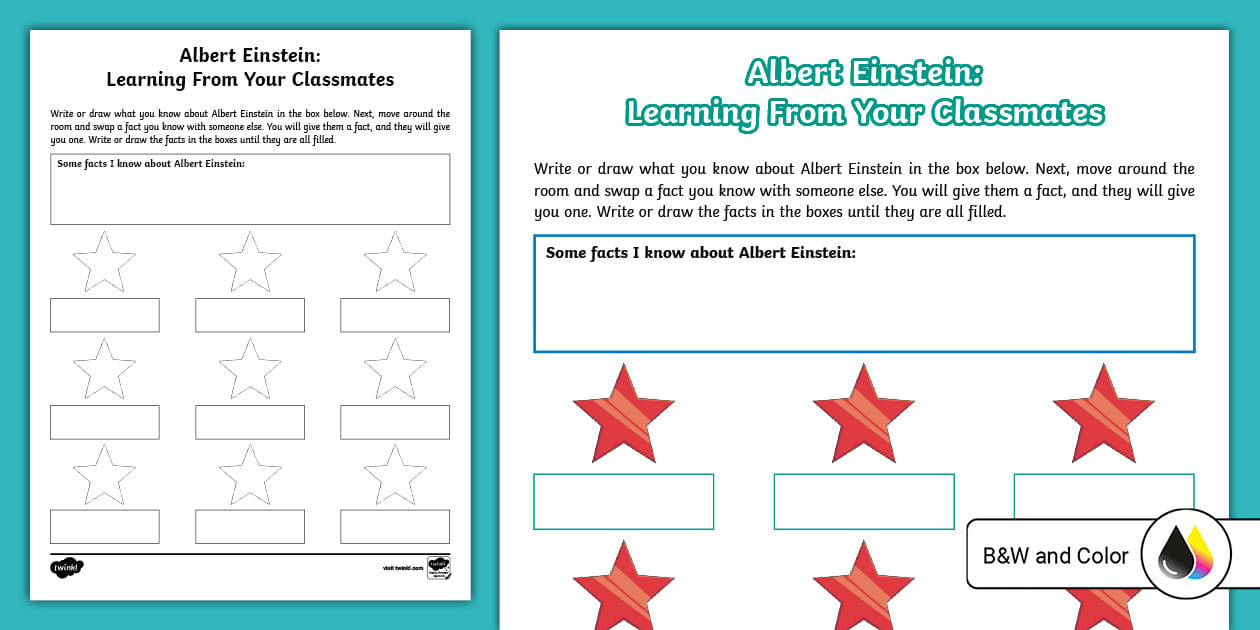 Albert Einstein: Learning From Your Classmates Worksheet