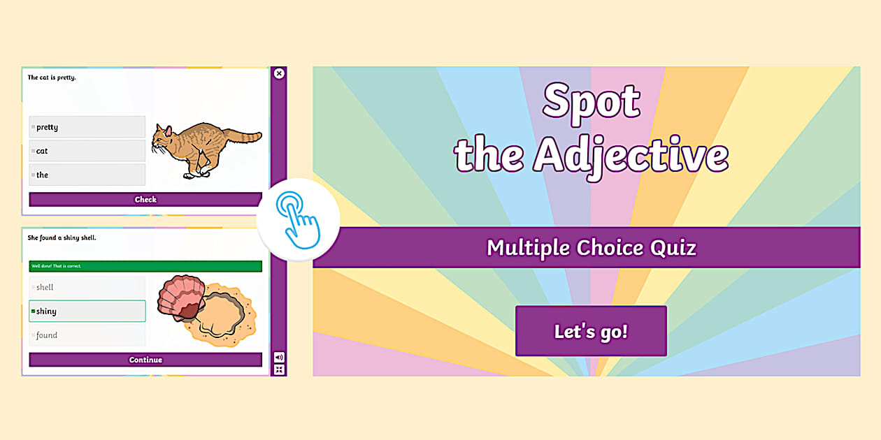 Spot the Adjective Interactive Multiple Choice Quiz - Twinkl