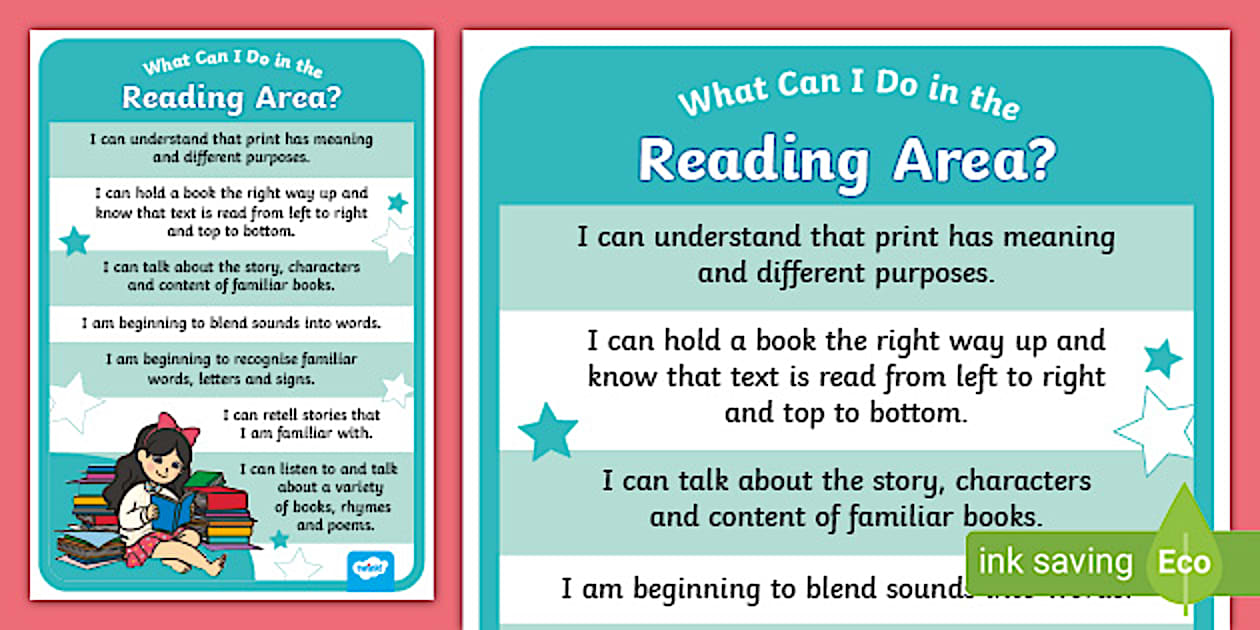 👉 'I Can' Reading Area Continuous Provision Prompt Poster