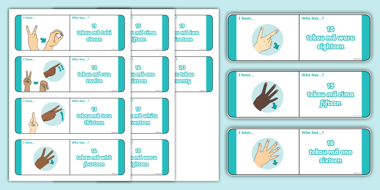 NZSL Numbers 11-20 Loopy (teacher made) - Twinkl