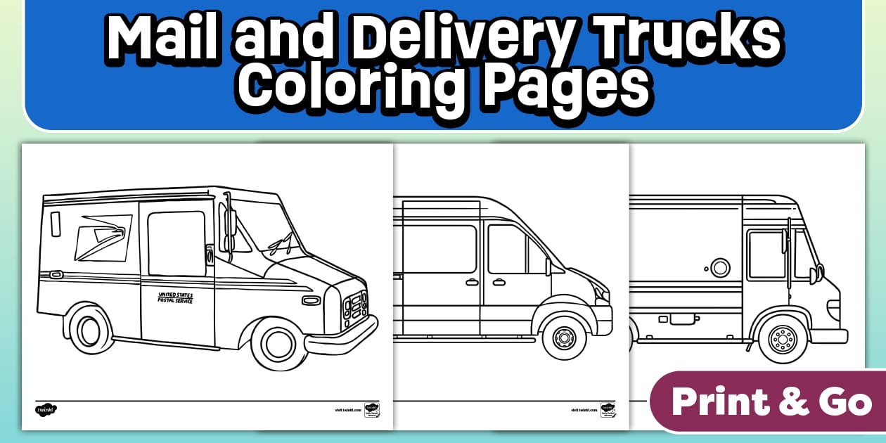 Mail Trucks Coloring Pages