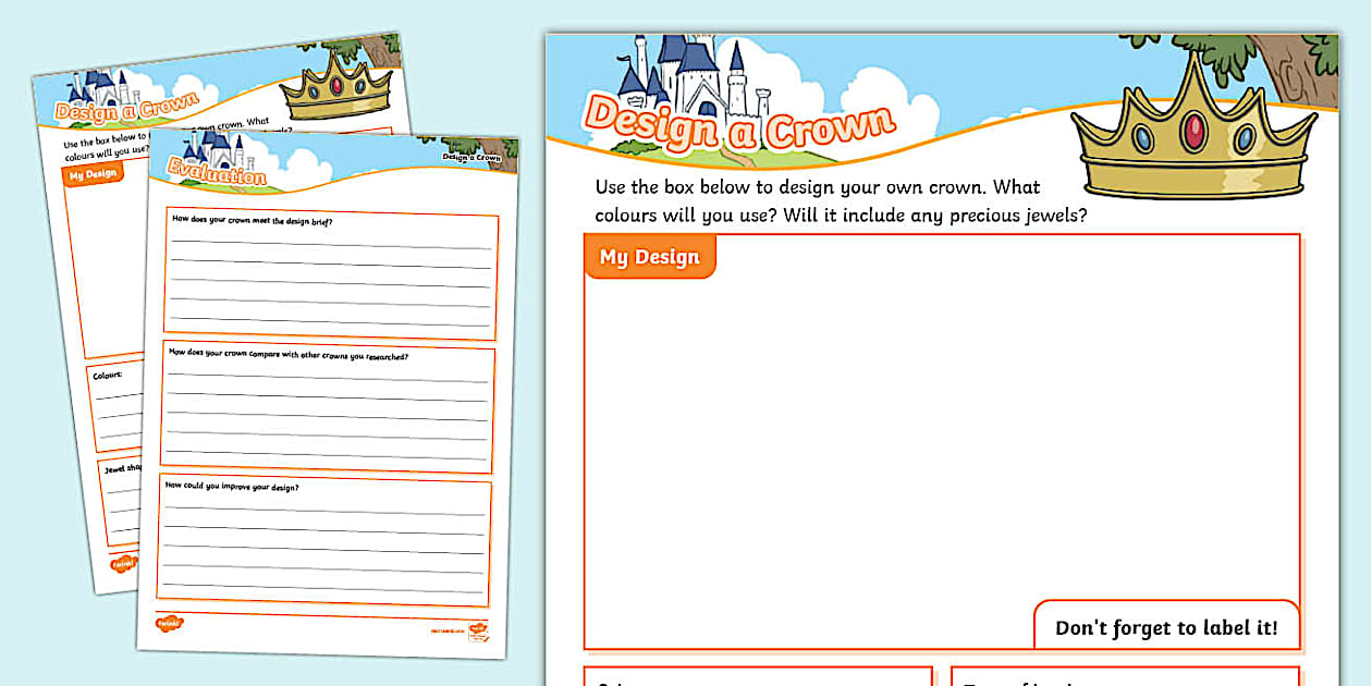 Design a Crown Worksheet (teacher made) - Twinkl