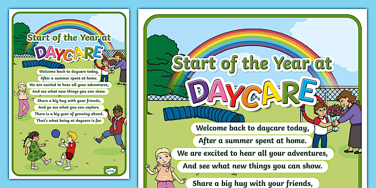 Start of the Year at Daycare Poem (teacher made) - Twinkl