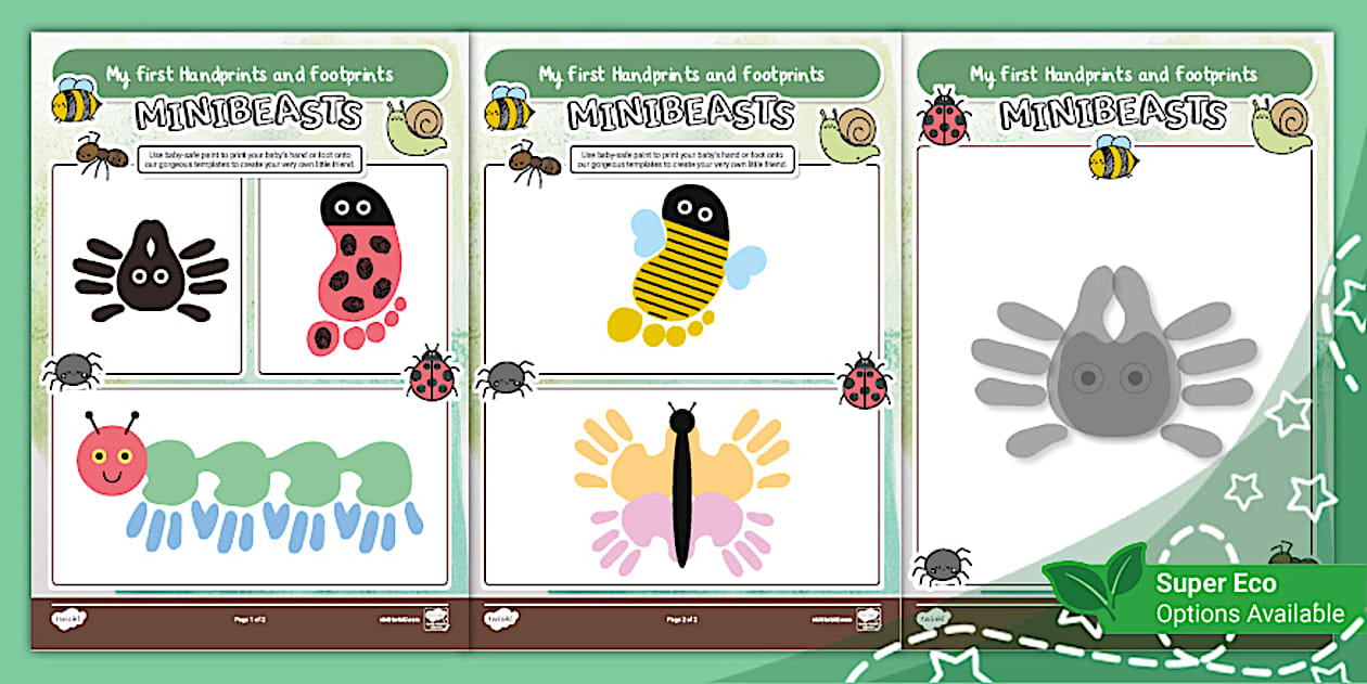 Minibeasts-Themed Hand and Footprint Art (teacher made)