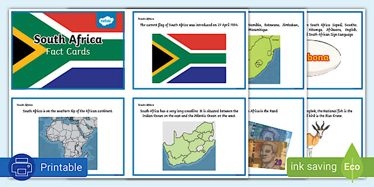 South Africa Facts for Kids | Fact Cards | Twinkl ZA
