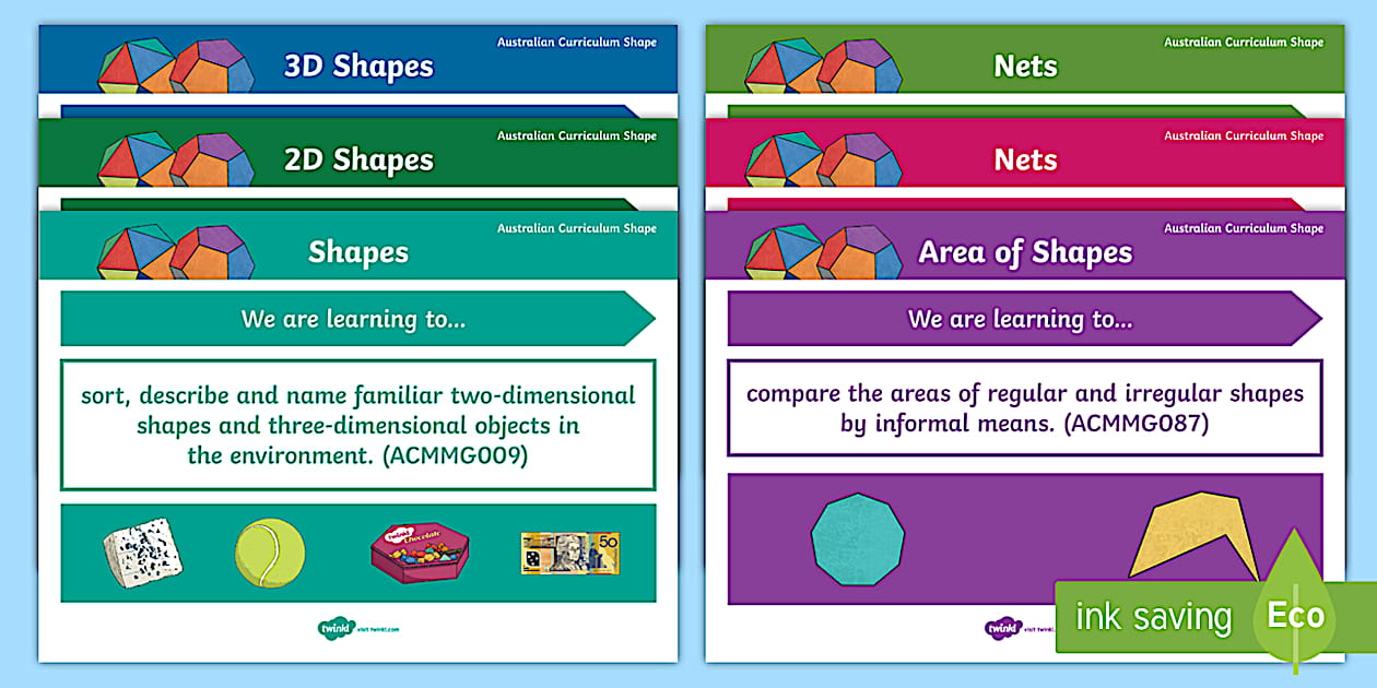 Shape Content Descriptors Display Posters (Teacher-Made)