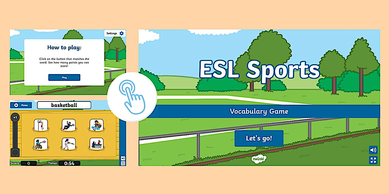 ESL Sports Interactive Press the Button Game [Kids, A1-A2]