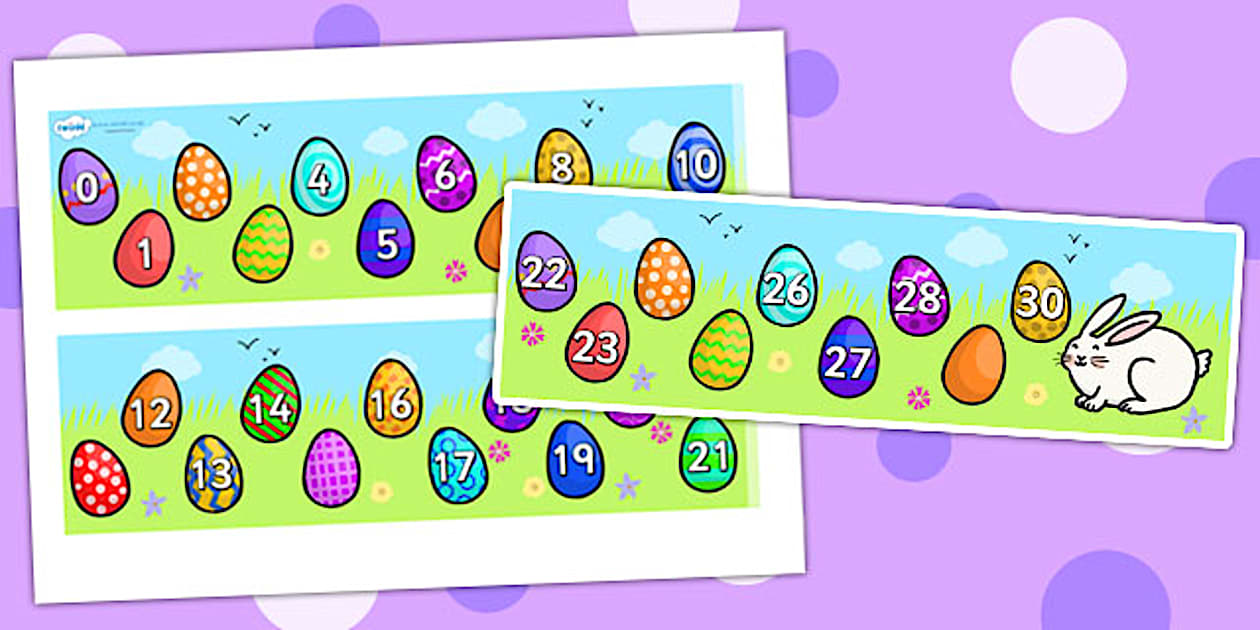 Missing Number Number Line 0-30 (Easter) (teacher made)