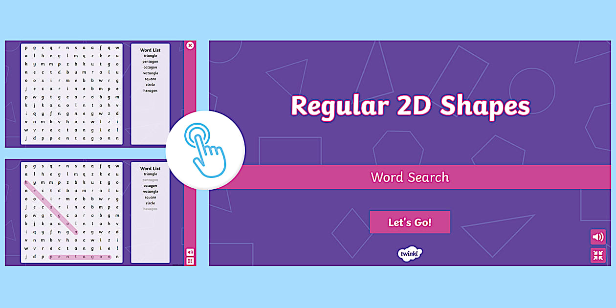 Interactive Regular 2D Shapes Word Search | Twinkl Go!