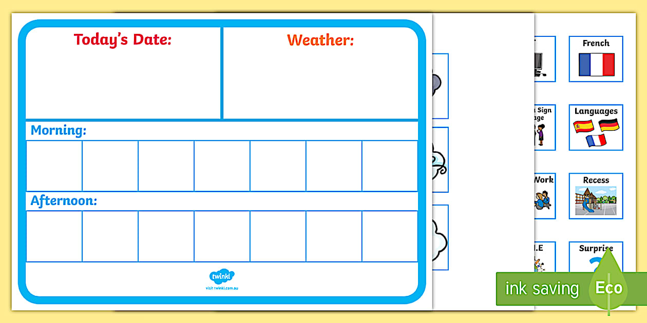 SEN Timetable - SEN Primary Resources (teacher made)