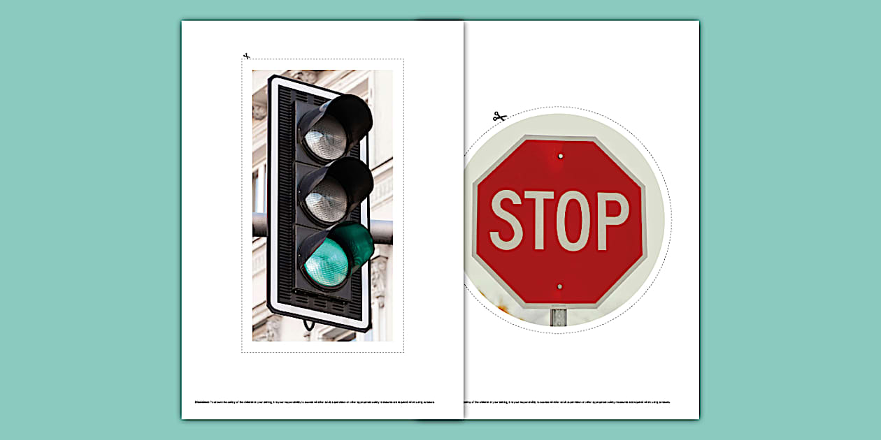 Stop and Go Road Signs Display Photos (Hecho por educadores)