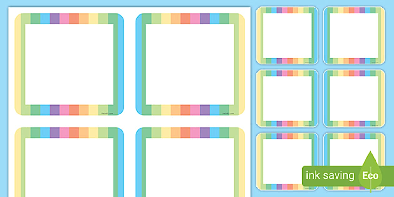 Editable Pastel-Coloured Stripe Square Peg Labels - Twinkl
