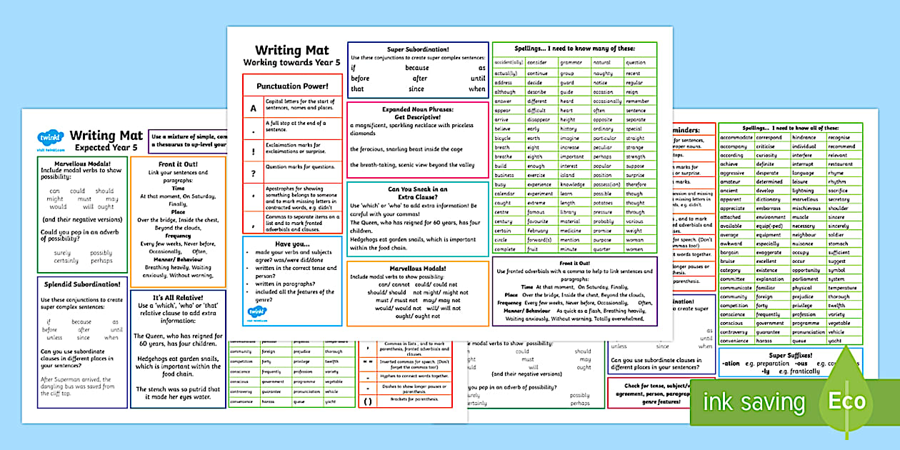 Year 5 Writer's Toolkit (teacher made) - Twinkl