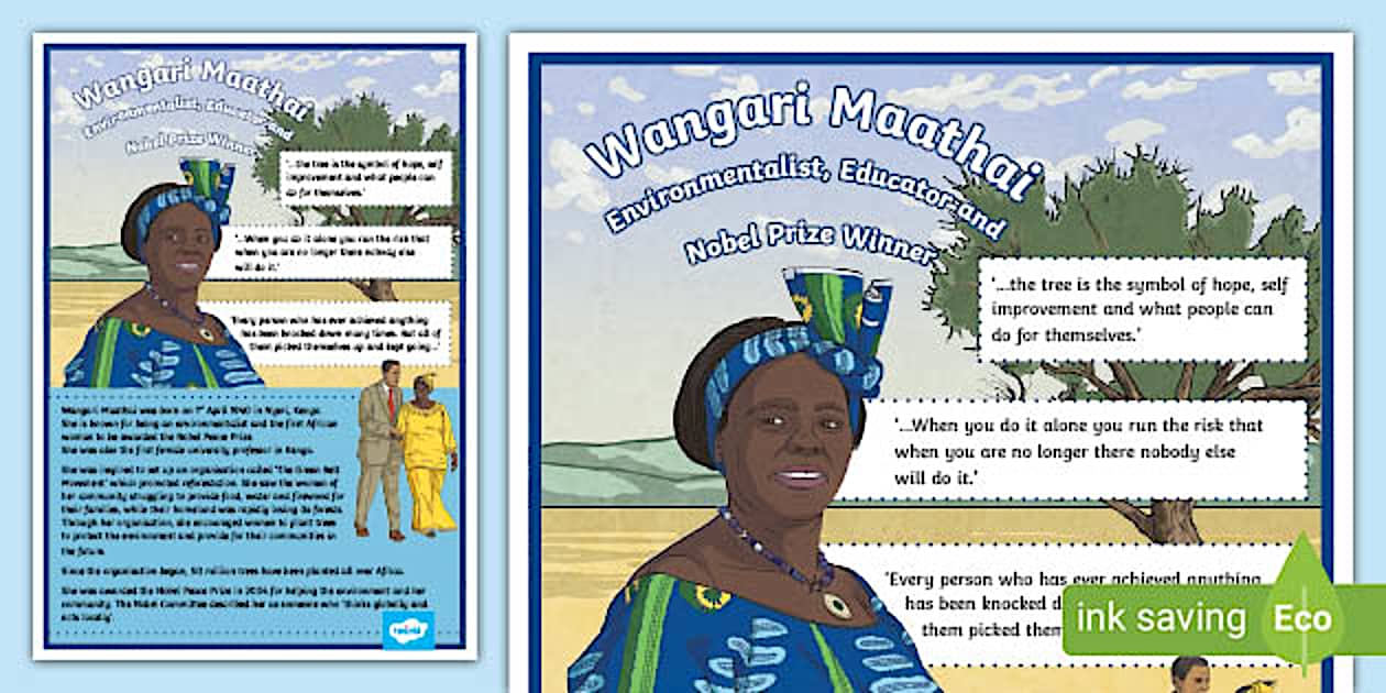 Wangari Maathai Display Poster (teacher made) - Twinkl