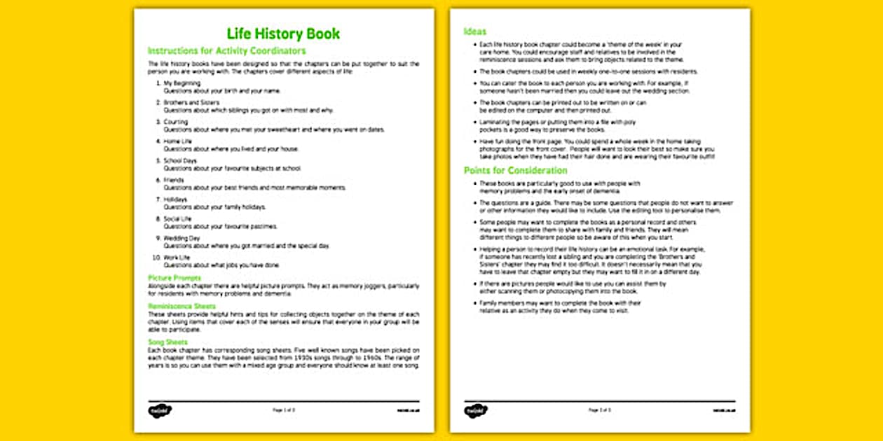 Black and White Life History Book Instructions - Twinkl