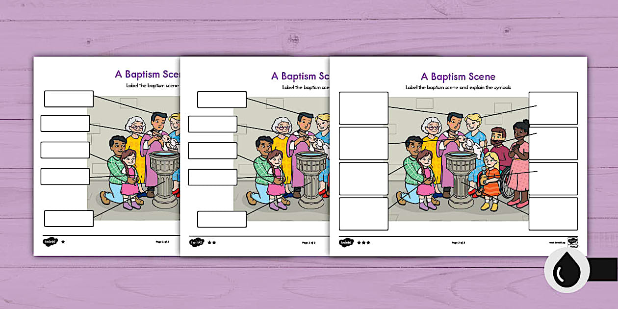 Baptism Labelling Activity Sheet (teacher made) - Twinkl