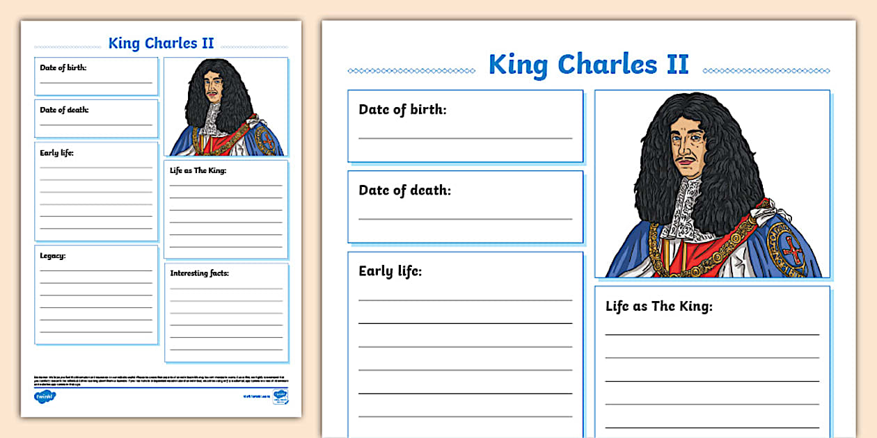 King Charles II Fact File,KING Charles II (teacher made)