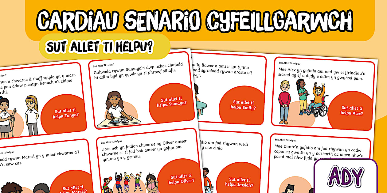 Cardiau Senario Cyfeillgarwch: Sut Allet Ti Helpu?