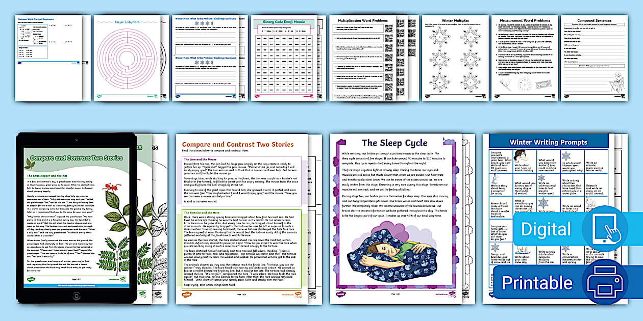 Printable 4th Grade Indoor Snow Day Activities | Twinkl USA