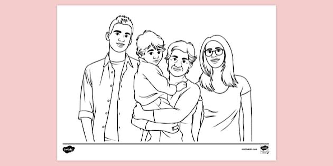 Free Printable Family Colouring Page | Colouring Sheets