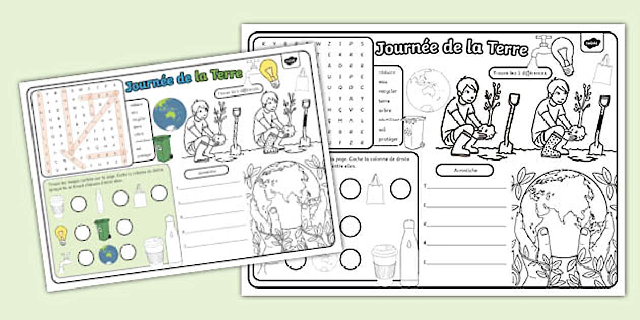 Sous-main d'activités - Journée de la Terre - Twinkl