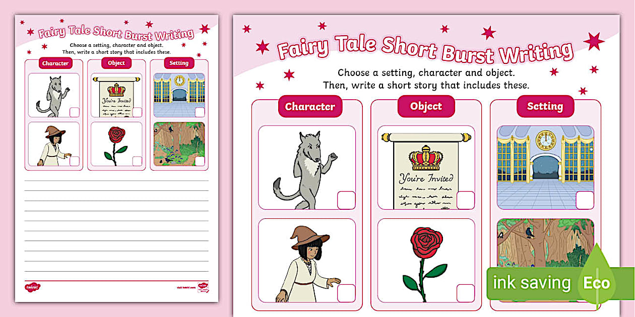 Fairy Tale Short Burst Writing Template (teacher made)