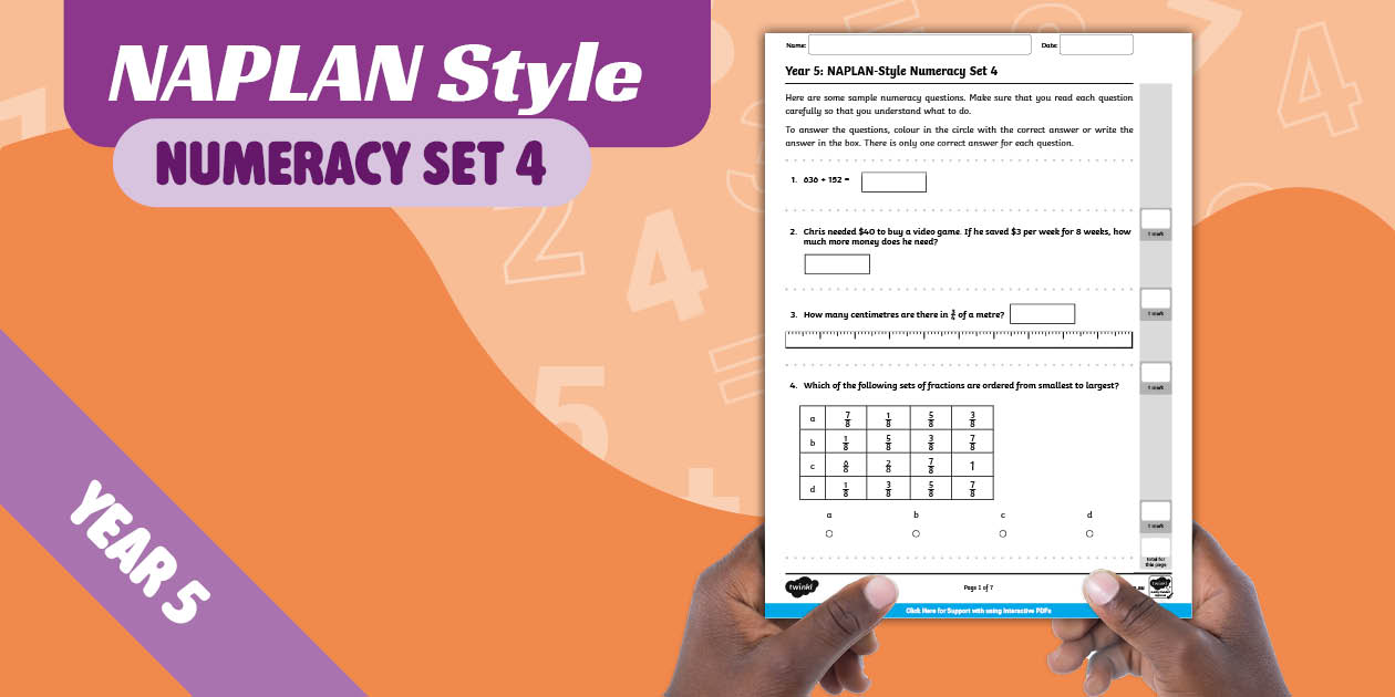 * NEW * NAPLAN Style Year 5 Numeracy | Naplan Maths Online Practice