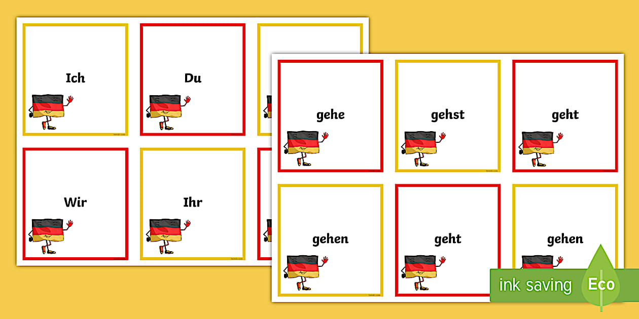 Verb 'to go' Matching Cards German