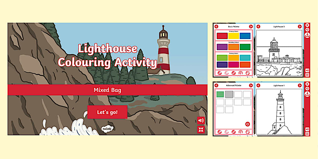 Lighthouse Interactive Colouring (teacher made) - Twinkl