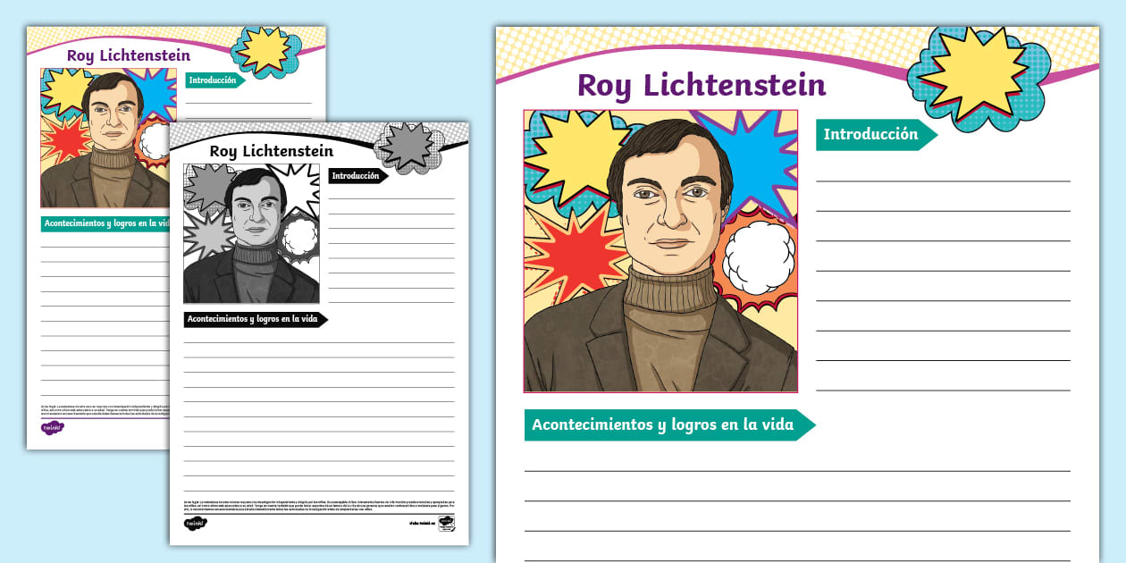 Ficha de actividad: Biografía de Roy Lichtenstein - Twinkl
