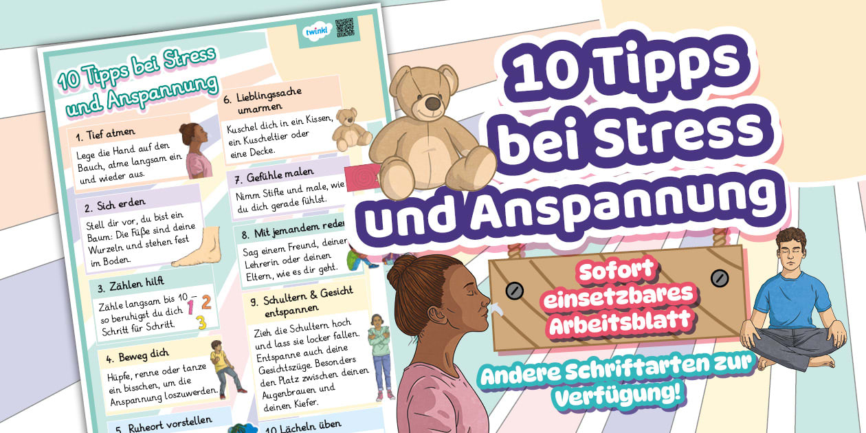 10 Tipps bei Stress und Anspannung - Poster