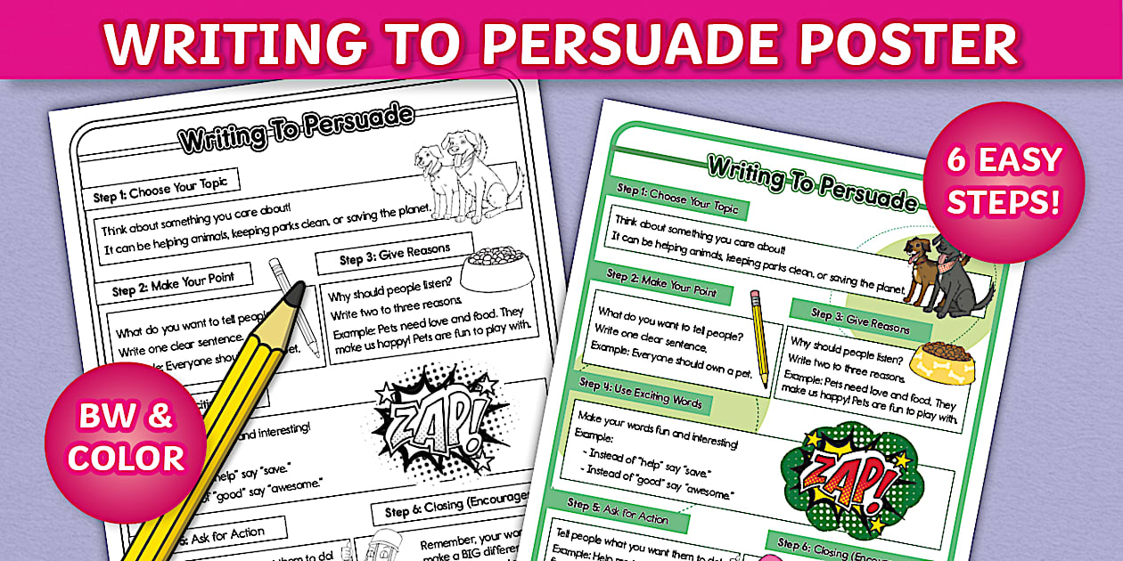 Writing To Persuade Poster for 1st-2nd Grade - Twinkl