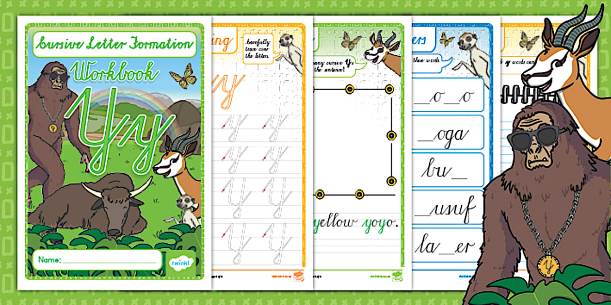 Cursive Letter Formation Workbook - Yy (teacher made)