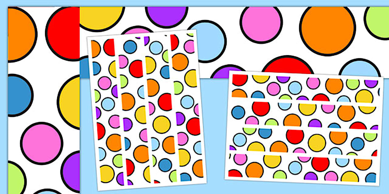 👉 Multicoloured Polka Dot Display Borders (teacher made)