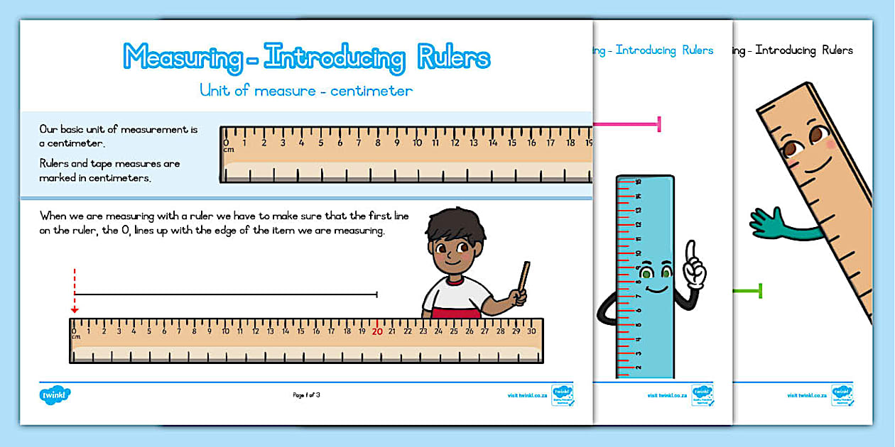 Grade 1 Mathematics Measurement - Introducing Rulers Activity