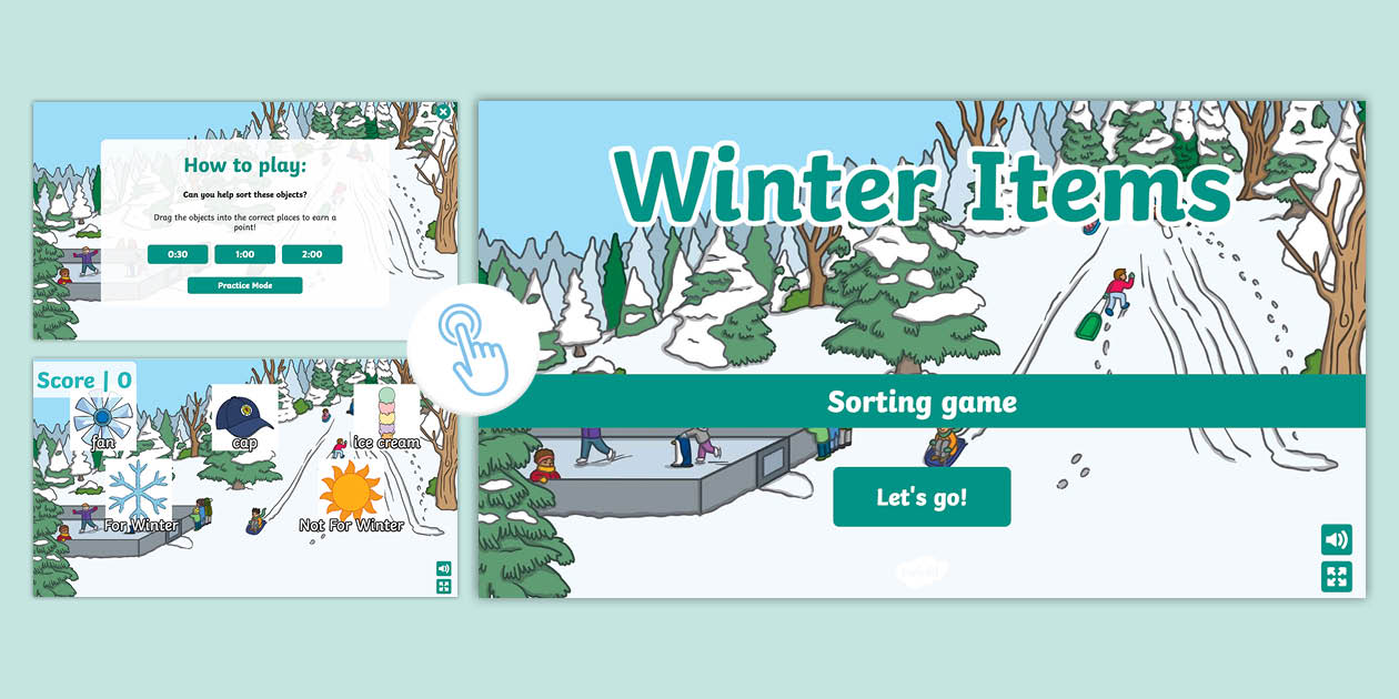 Winter Sorting Interactive Game (teacher made) - Twinkl