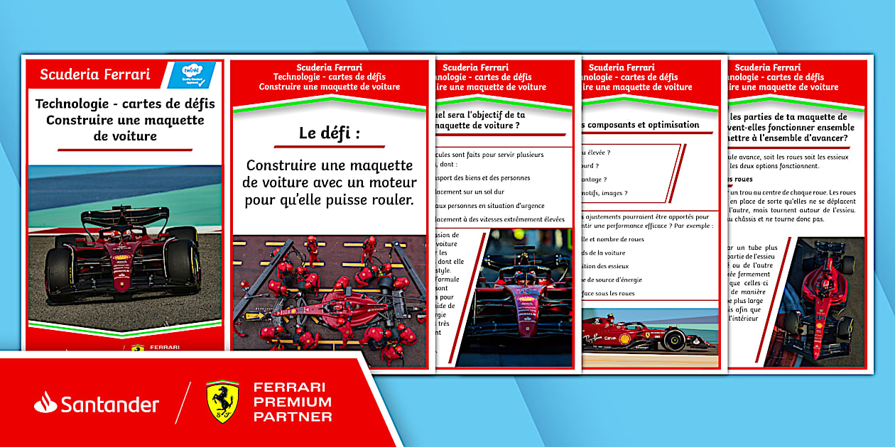 FREE! - Scuderia Ferrari: STEAM Model Car Challenge Cards French