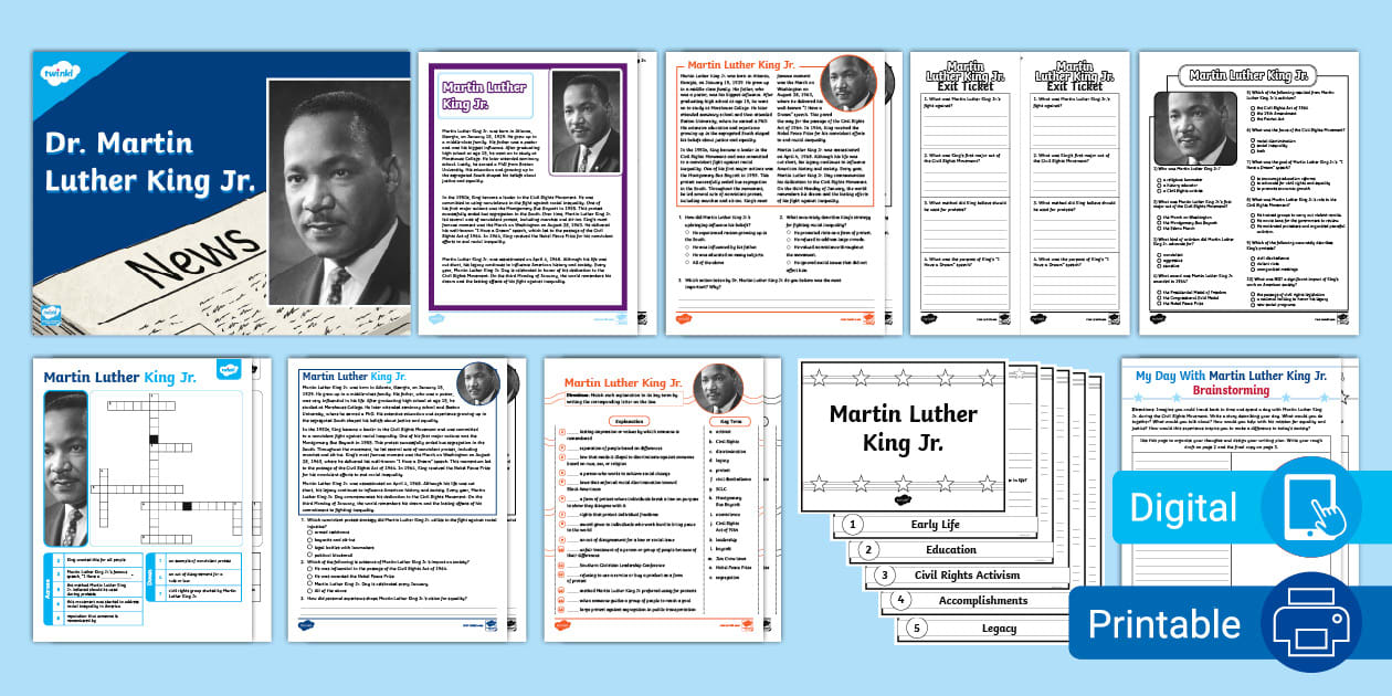 Martin Luther King Jr. Lesson Pack for 6th-8th Grade