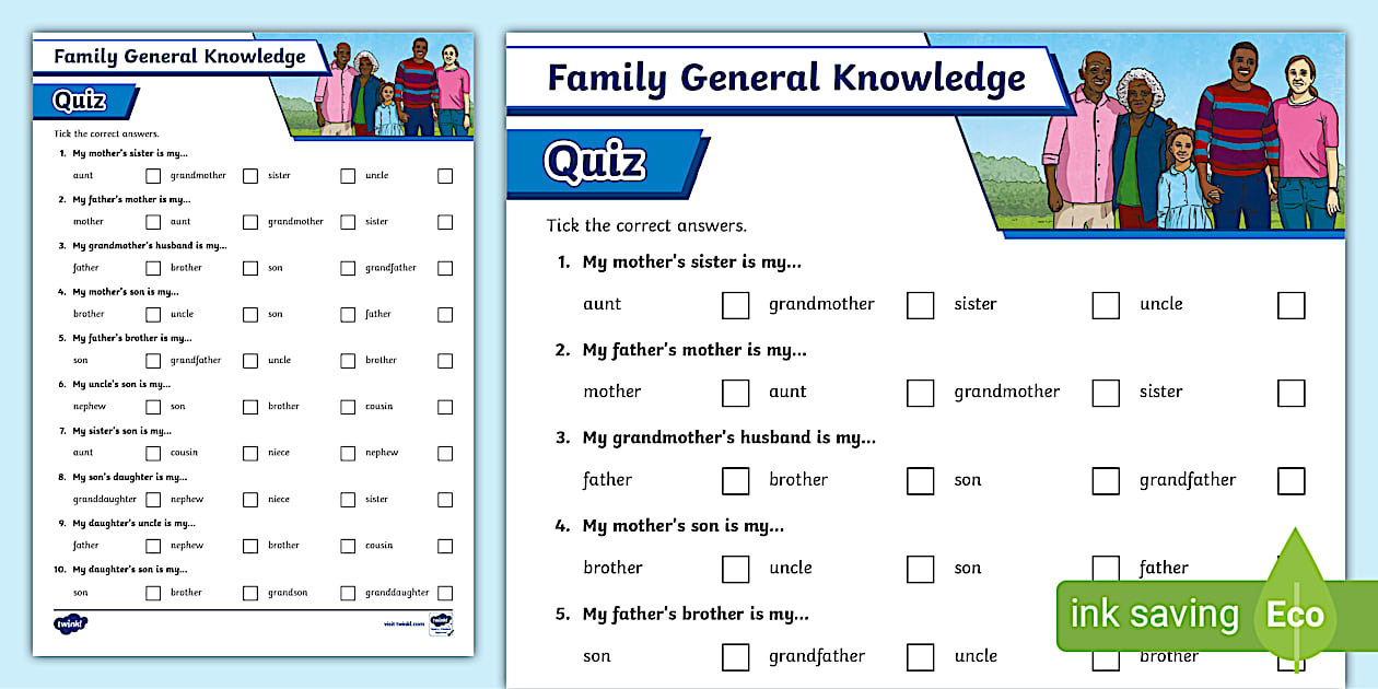 Family General Knowledge Quiz (teacher made) - Twinkl