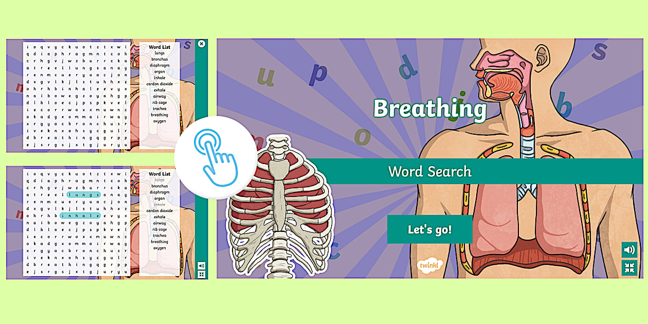 Breathing Interactive Word Search (teacher made) - Twinkl