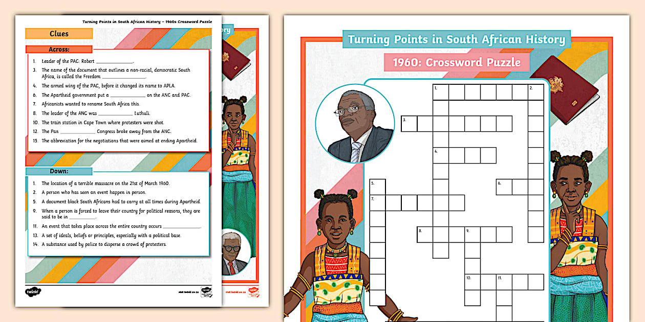 Gr 9: Turning Points in SA History - 1960s Crossword Puzzle