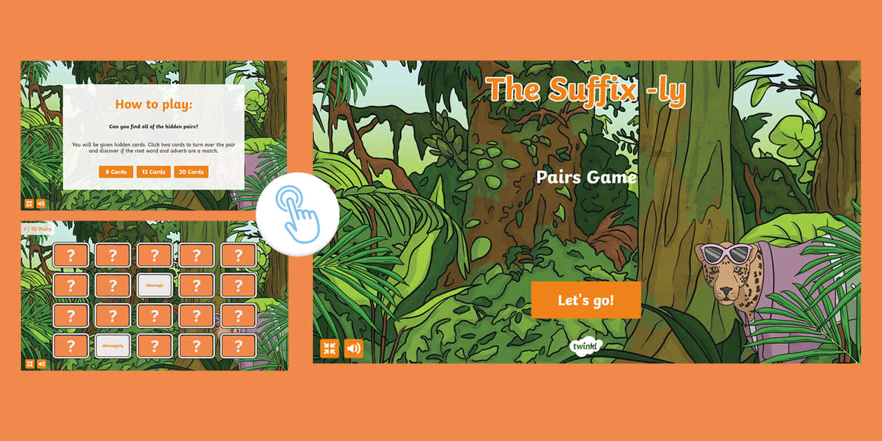 The Suffix -ly KS2 English Pairs Game (teacher made)