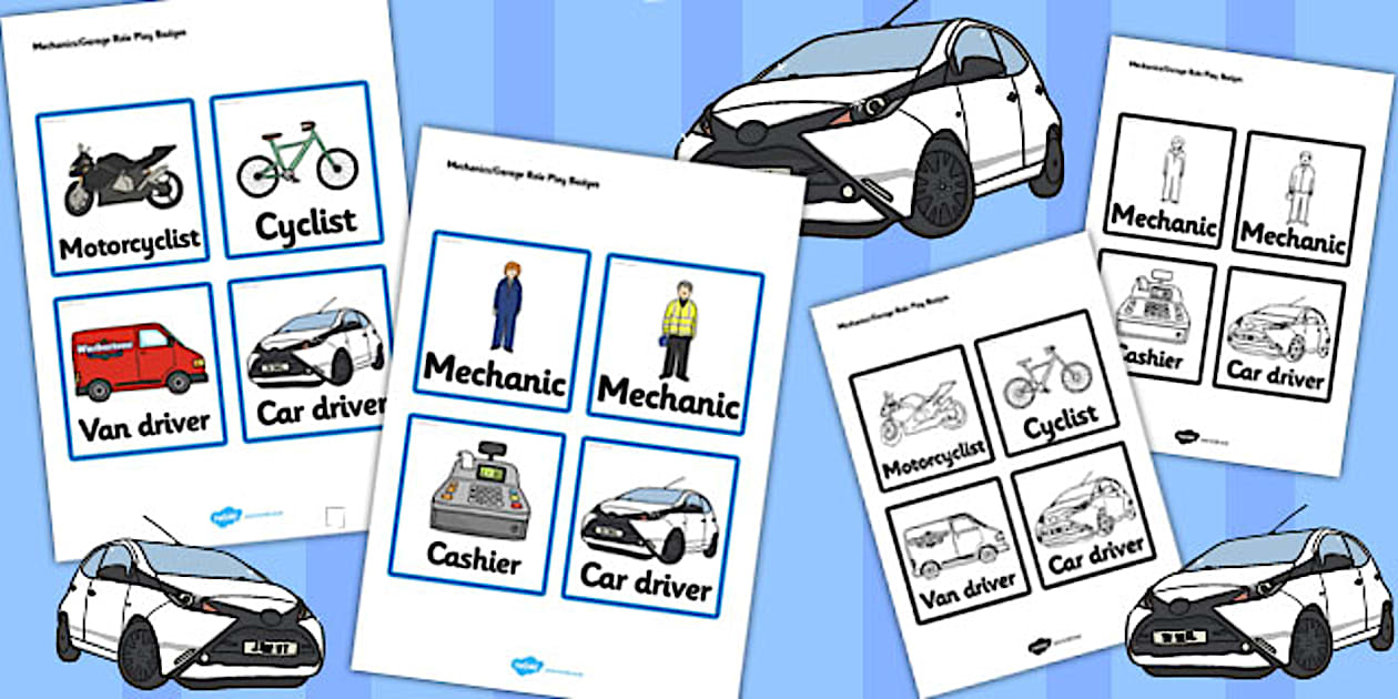 Mechanics/Garage Role Play Badges - Twinkl