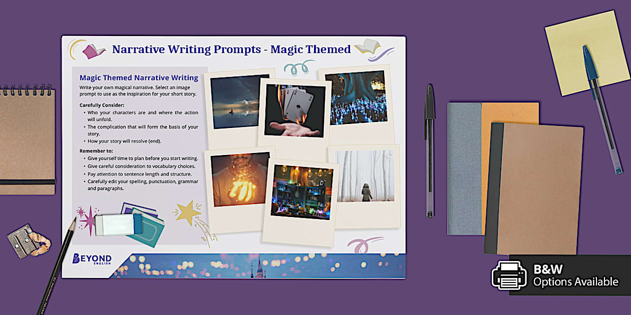 Narrative Writing Prompts - Magic Themed - Twinkl