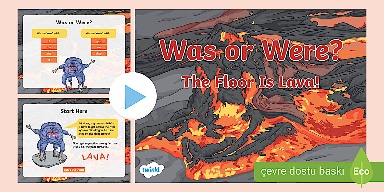 Was or Were? The Floor is Lava! (Teacher-Made) - Twinkl