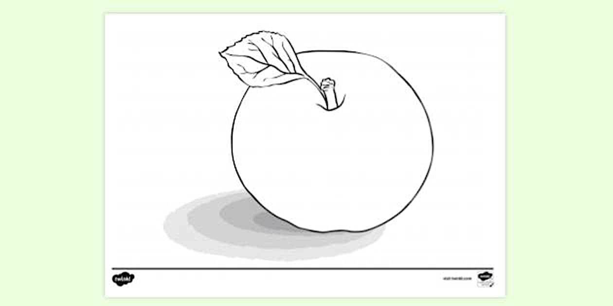 Bramley Apple with Soft Shadow Colouring Sheet - Twinkl