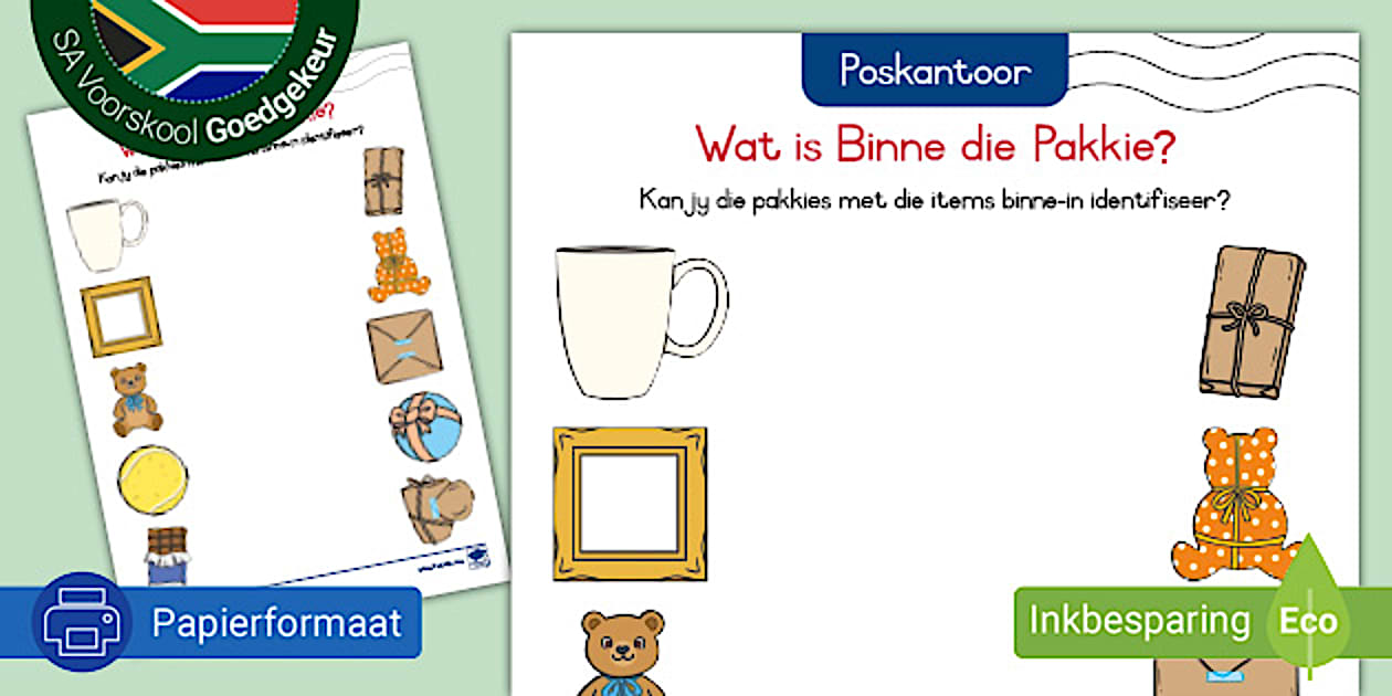 Poskantoor: Wat is Binne die Pakkie? Aktiwiteit - Twinkl