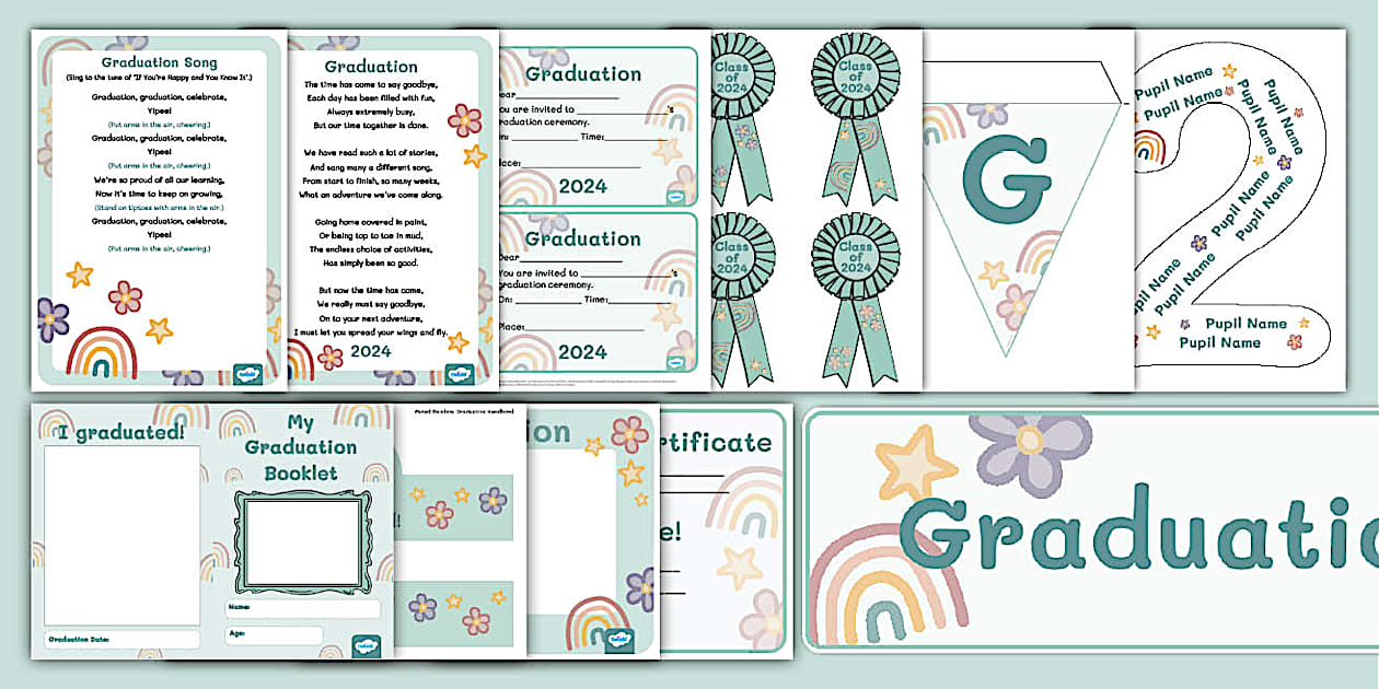 EYFS Muted Rainbow Graduation Resource Pack | Twinkl