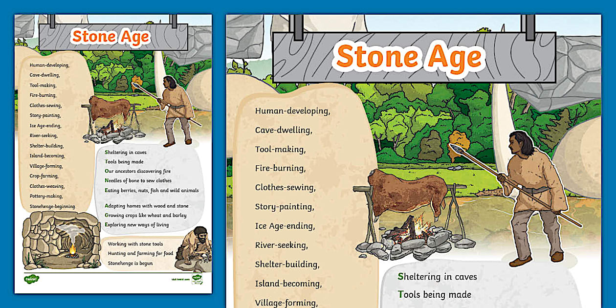 KS2 Stone Age Poem Examples (teacher made) - Twinkl